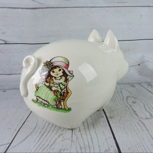 Accents | White Piggy Bank Hand Painted Face Girl Bonnet | Poshmark